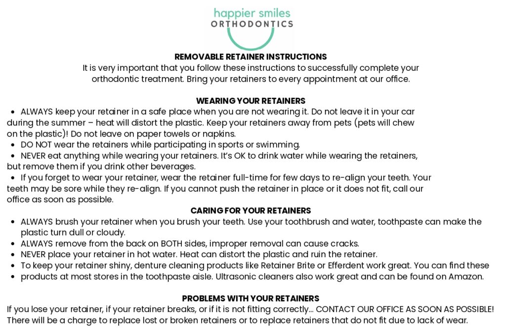 Patient Instructions - Orthodontist Escondido CA Invisalign Braces ...